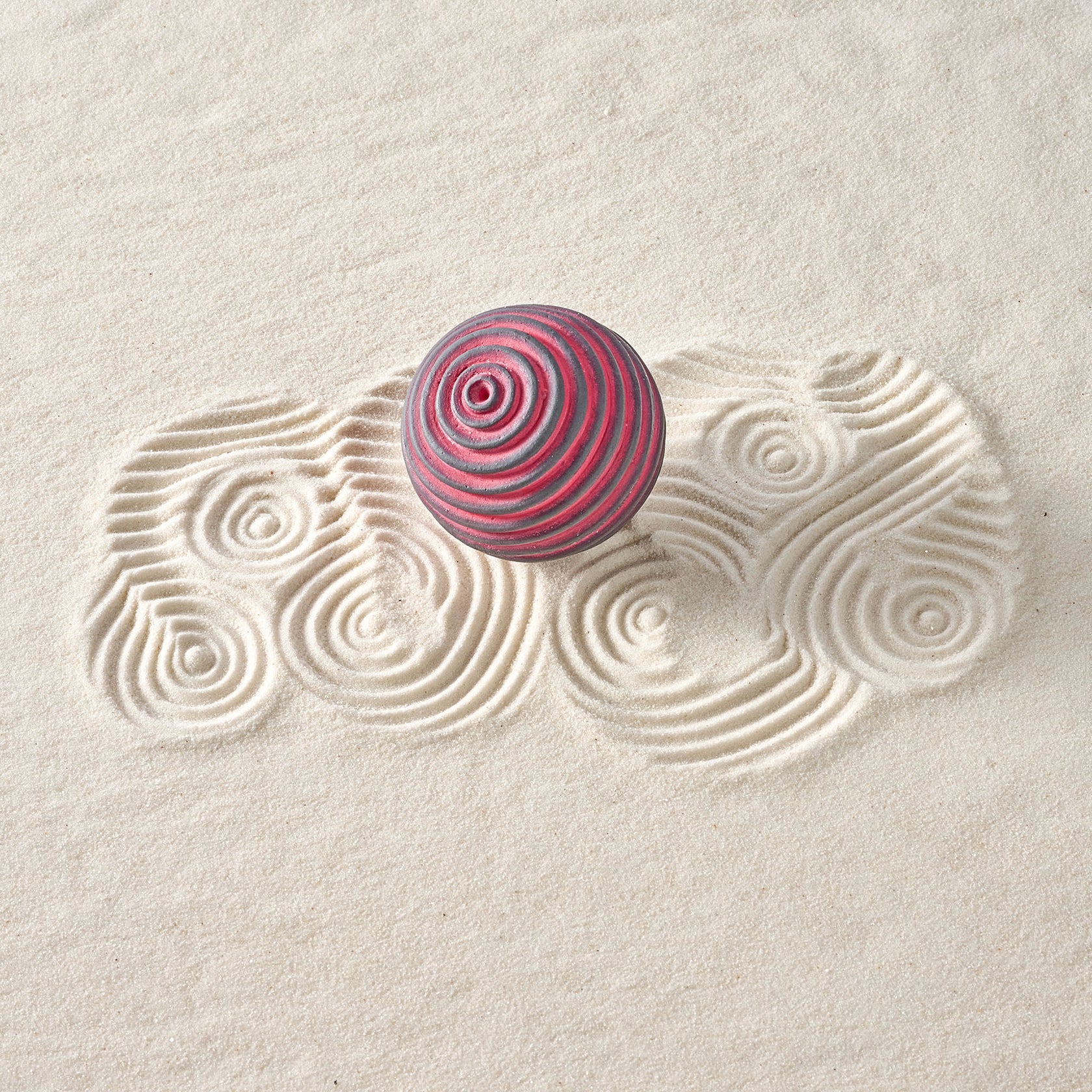 Textured Zen Garden Ball | Medium | Lines Design Olander Earthworks