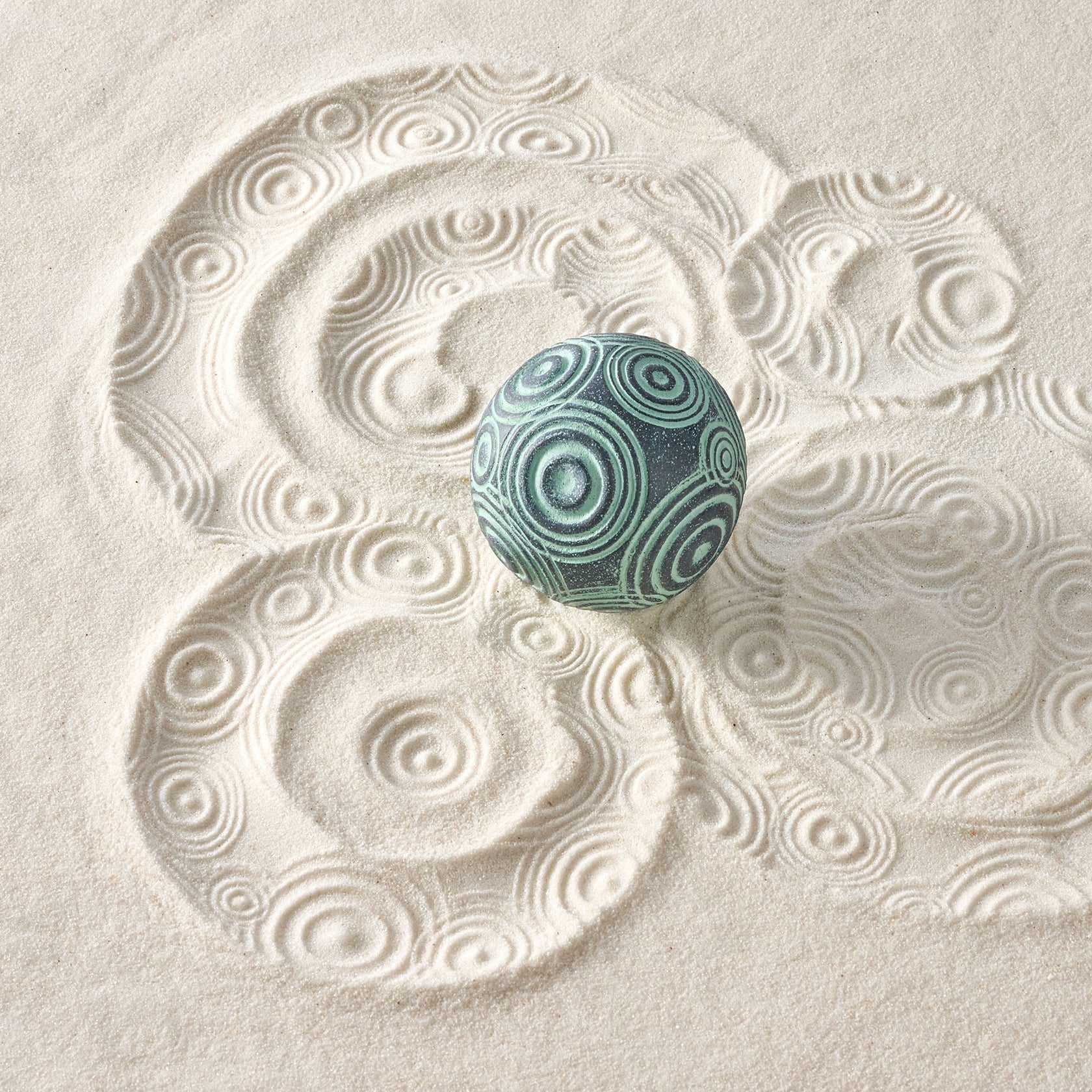 Textured Sand Patterning Sphere | Ripples Design Olander Earthworks